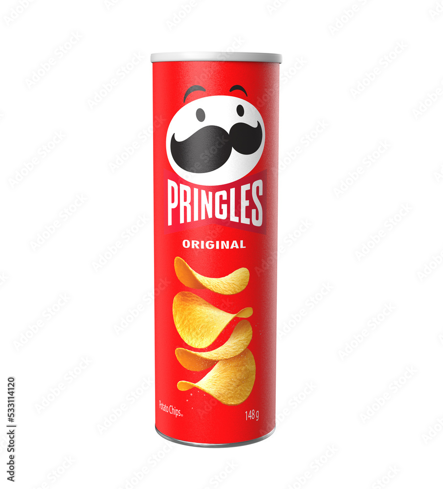 Malaga, Spain - September 24, 2022 Pringles potato chips package on ...