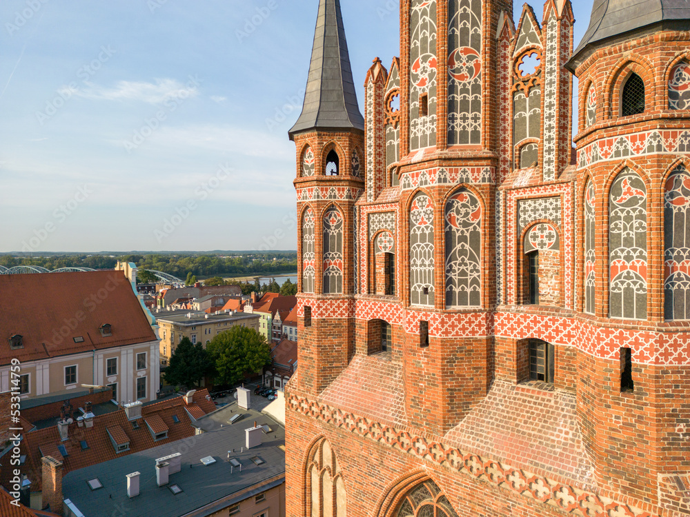 Torun. Aerial View of Old Town Hall in Torun. Historical Buildings of ...