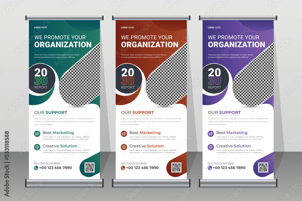 Professional corporate business roll up standee banner design template ...