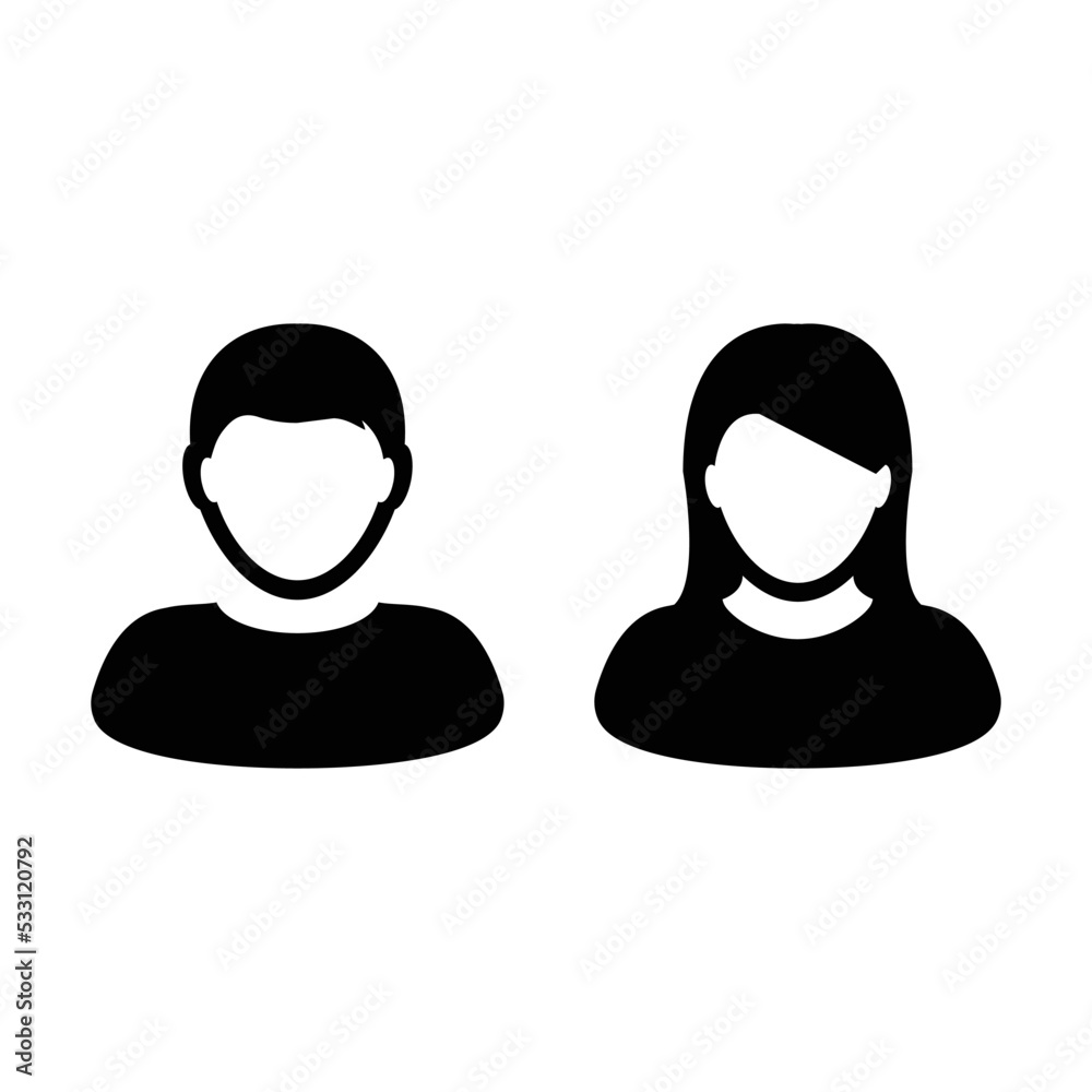 User icon vector male and female person profile avatar symbol for ...