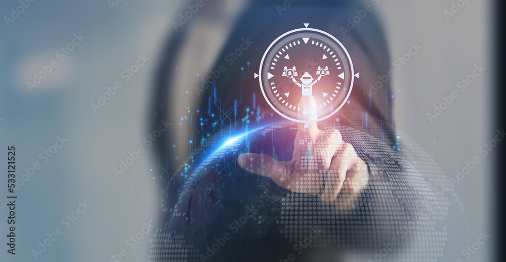 AI recruiting technology concept. Using artificial intelligence in the ... AI recruiting technology concept. Using artificial intelligence in the ...