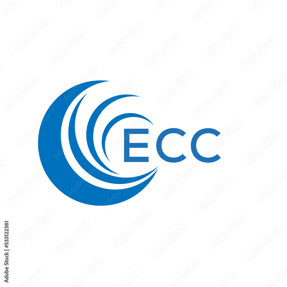 ECC letter logo. ECC best Black background vector image. ECC Monogram ...