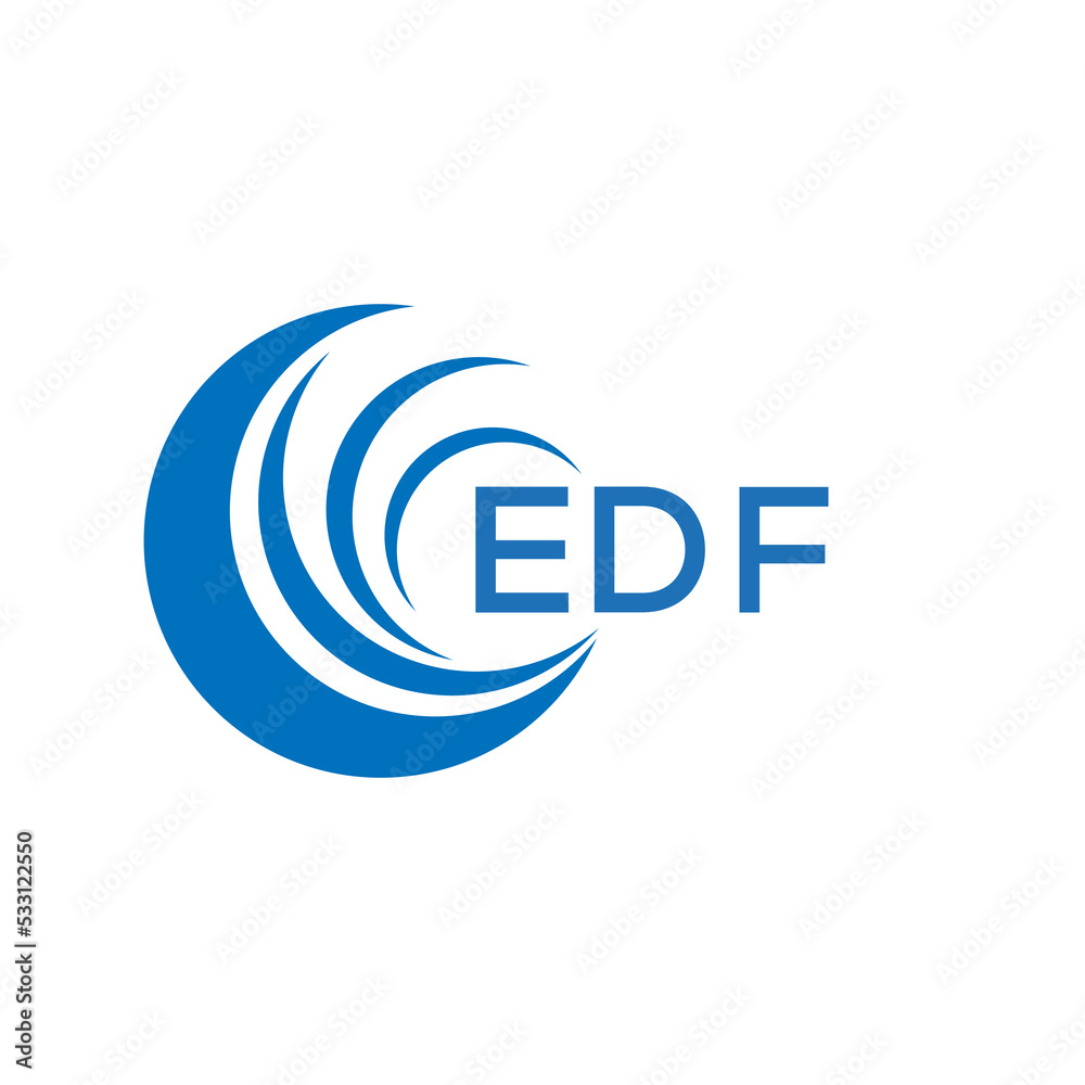 Vecteur Stock EDF letter logo. EDF best Black background vector image ...