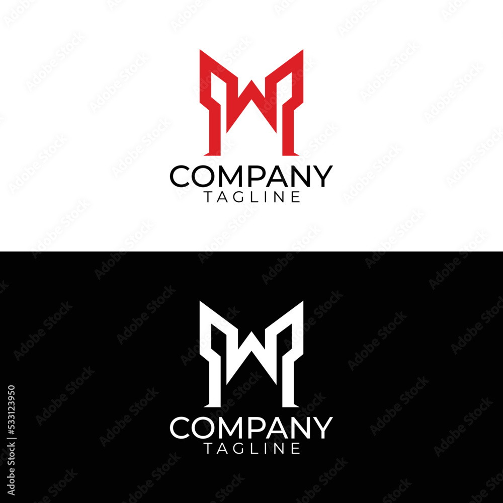 mw logo design and premium vector templates Stock Vector | Adobe Stock