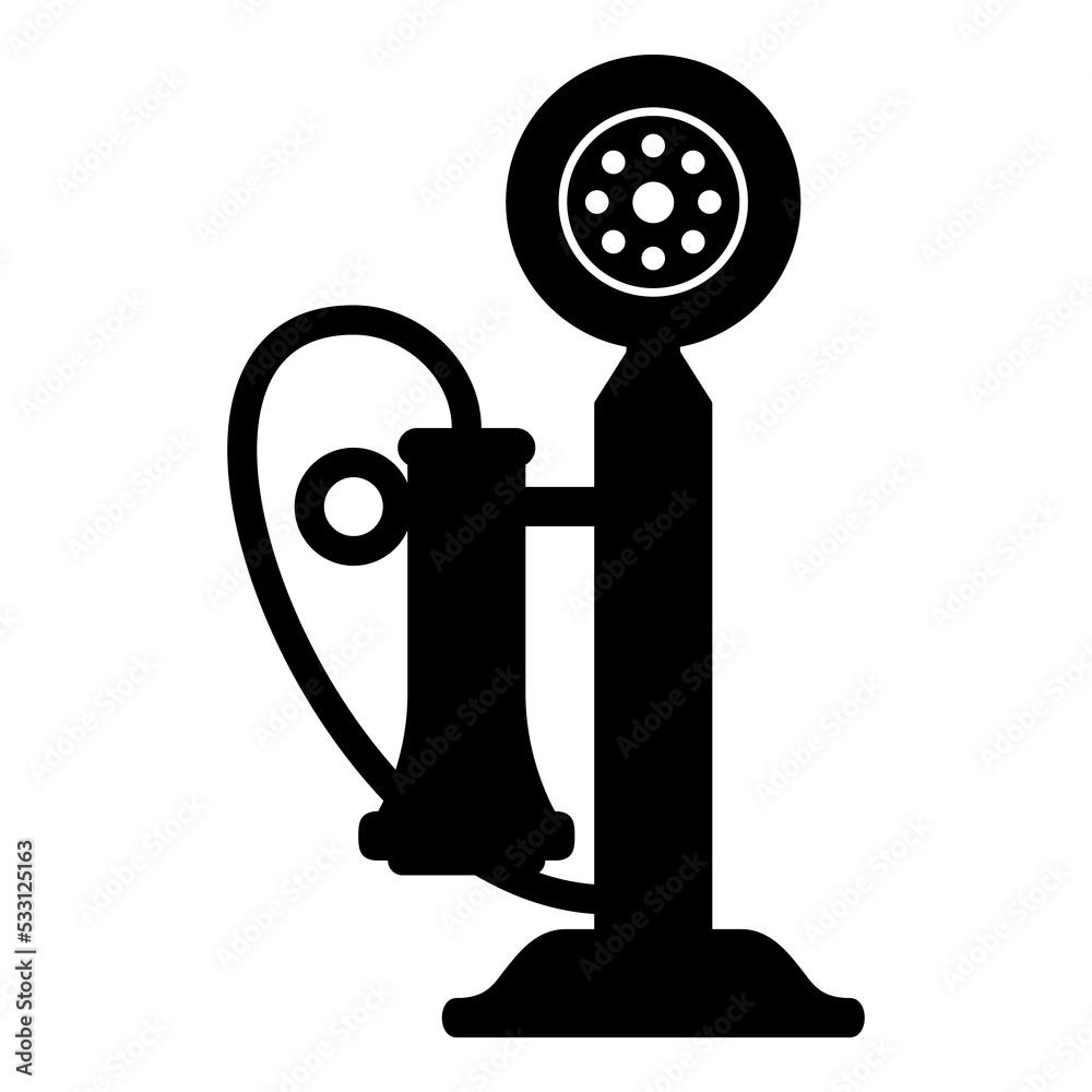 Silueta aislada de teléfono antiguo Stock Illustration | Adobe Stock