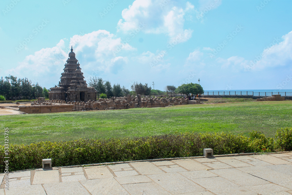 The Shore Temple of Mamallapuram, It is located in Mahabalipuram ...