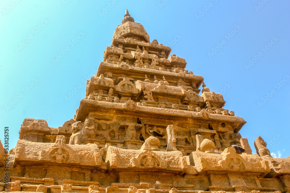 The Shore Temple of Mamallapuram, It is located in Mahabalipuram ...