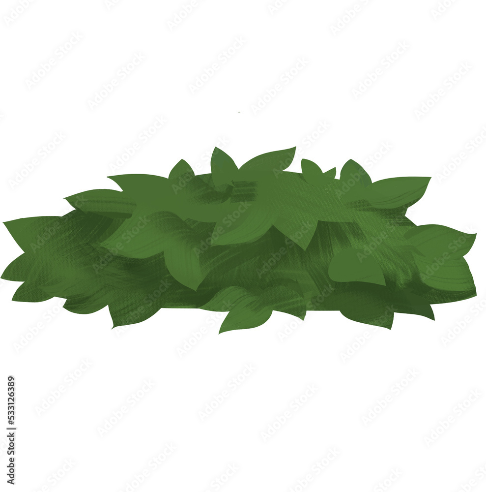 Hand drawn green forest bush 2d illustrations PNG isolated Stock ...