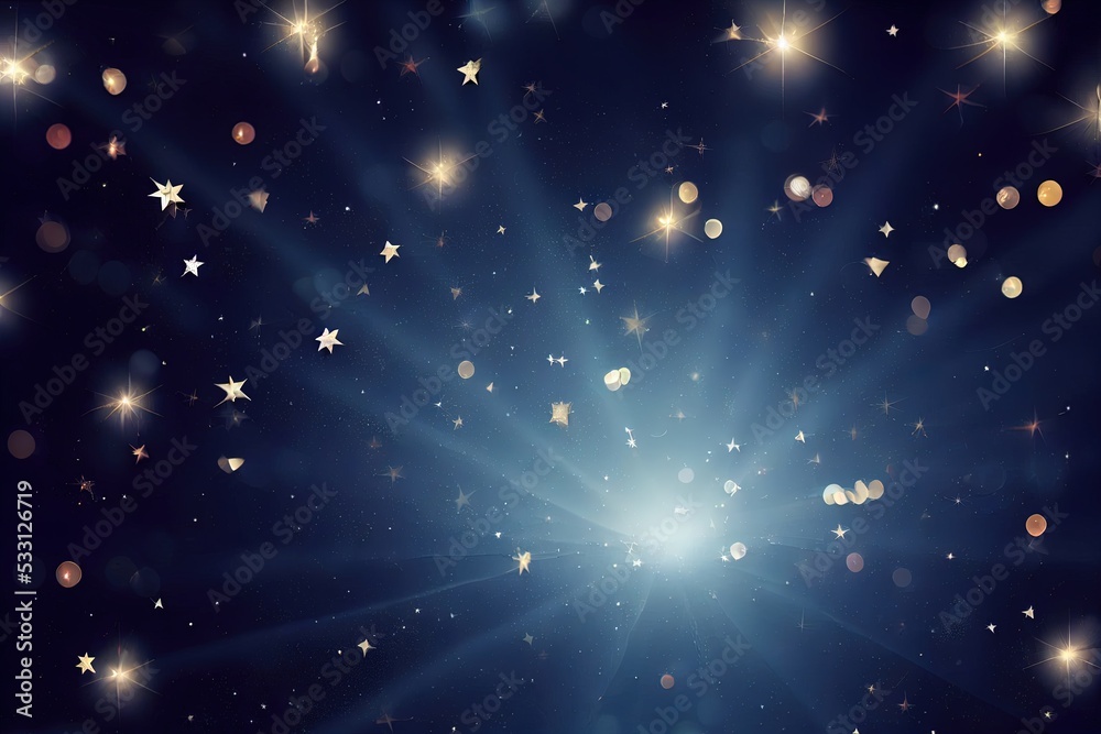 illustration of bokeh background with twinkling stars Stock ...
