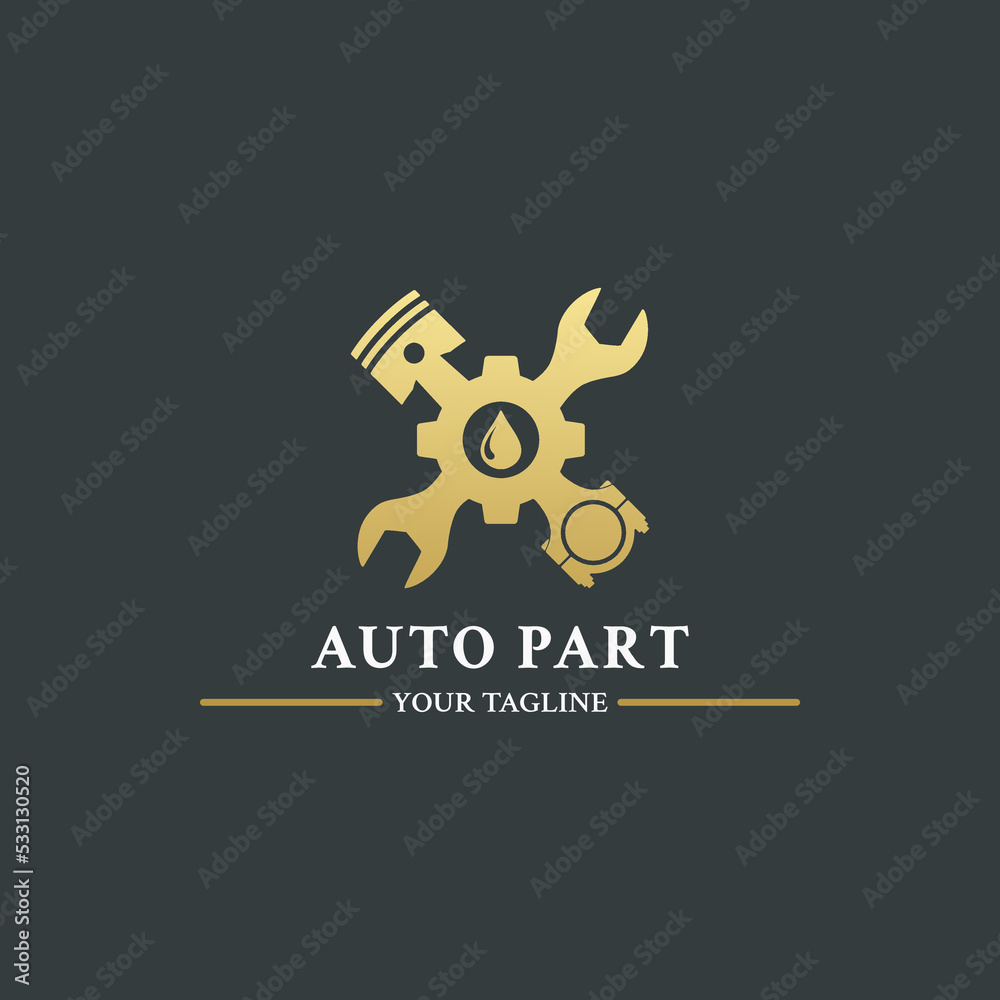 Auto Parts Logo Vector Or Automotive Parts Logo. Autoparts in gear ...