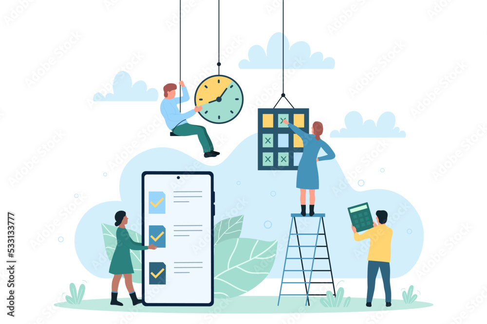 Effective time management and organization process of business team ...