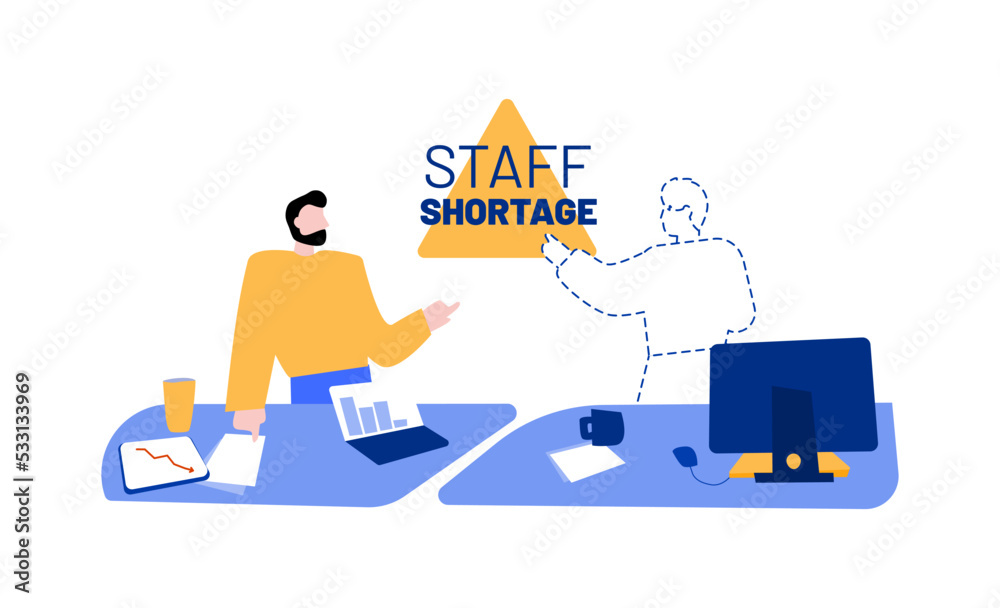 Staff shortage concept. Vector illustration. Recruiting problem. Group ...