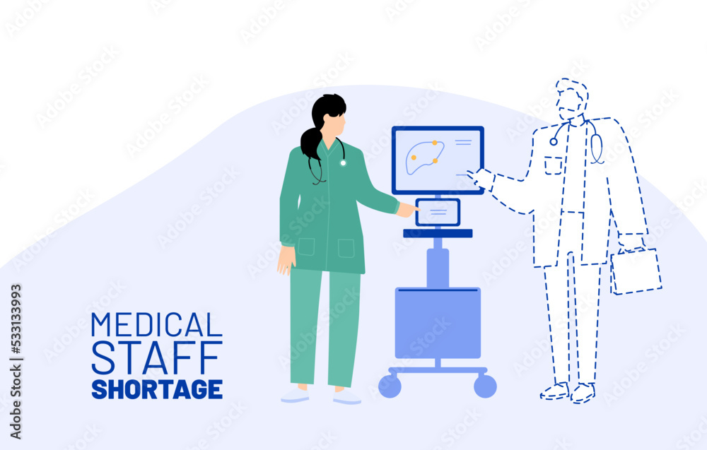 Staff shortage concept. Vector illustration. Recruiting problem. Group ...