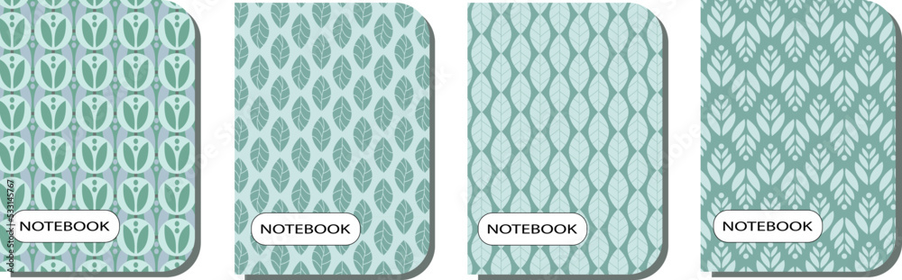 Notebook cover template. seamless pattern . For notebooks, planners ...