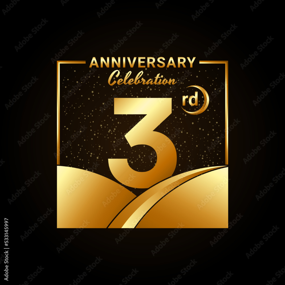 3rd Anniversary Anniversary Celebration Template Design Logo Vector