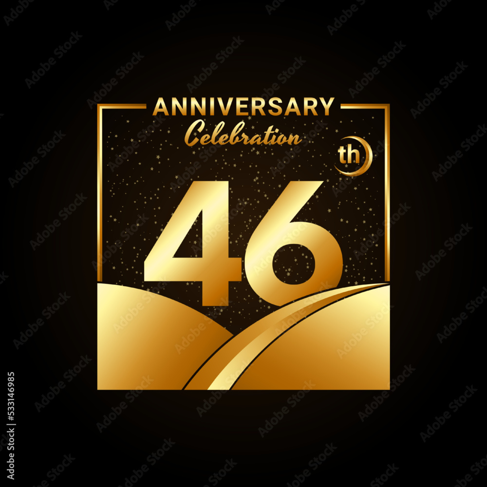 46th anniversary, Anniversary Celebration template design. Logo vector ...