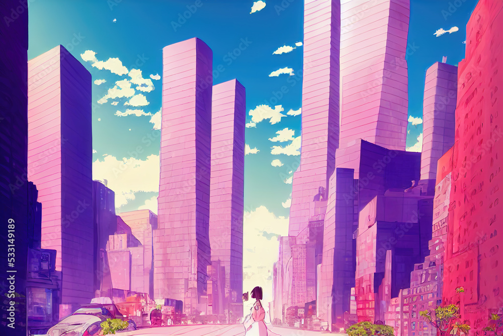 Anime Future City Background