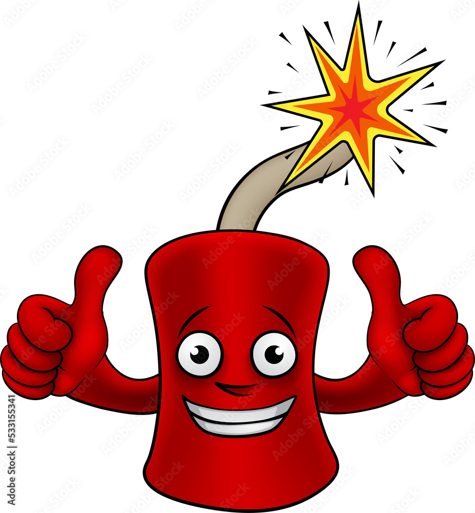 Firecracker Dynamite Cartoon Firework Mascot Stock Illustration | Adobe ...