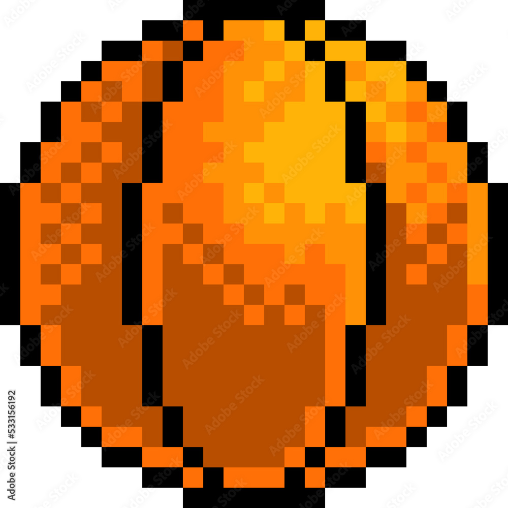 Basketball Ball Pixel Art Sports Game Icon Stock Illustration | Adobe Stock