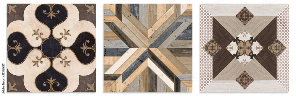 collection of floor tiles design, wooden geometric shapes, wooden decor ...
