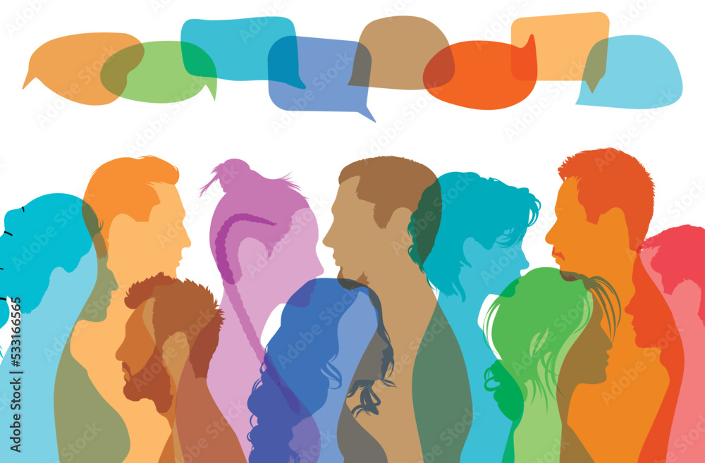 Talking and interacting. Vector cartoons. Diversity people. Dialogue ...