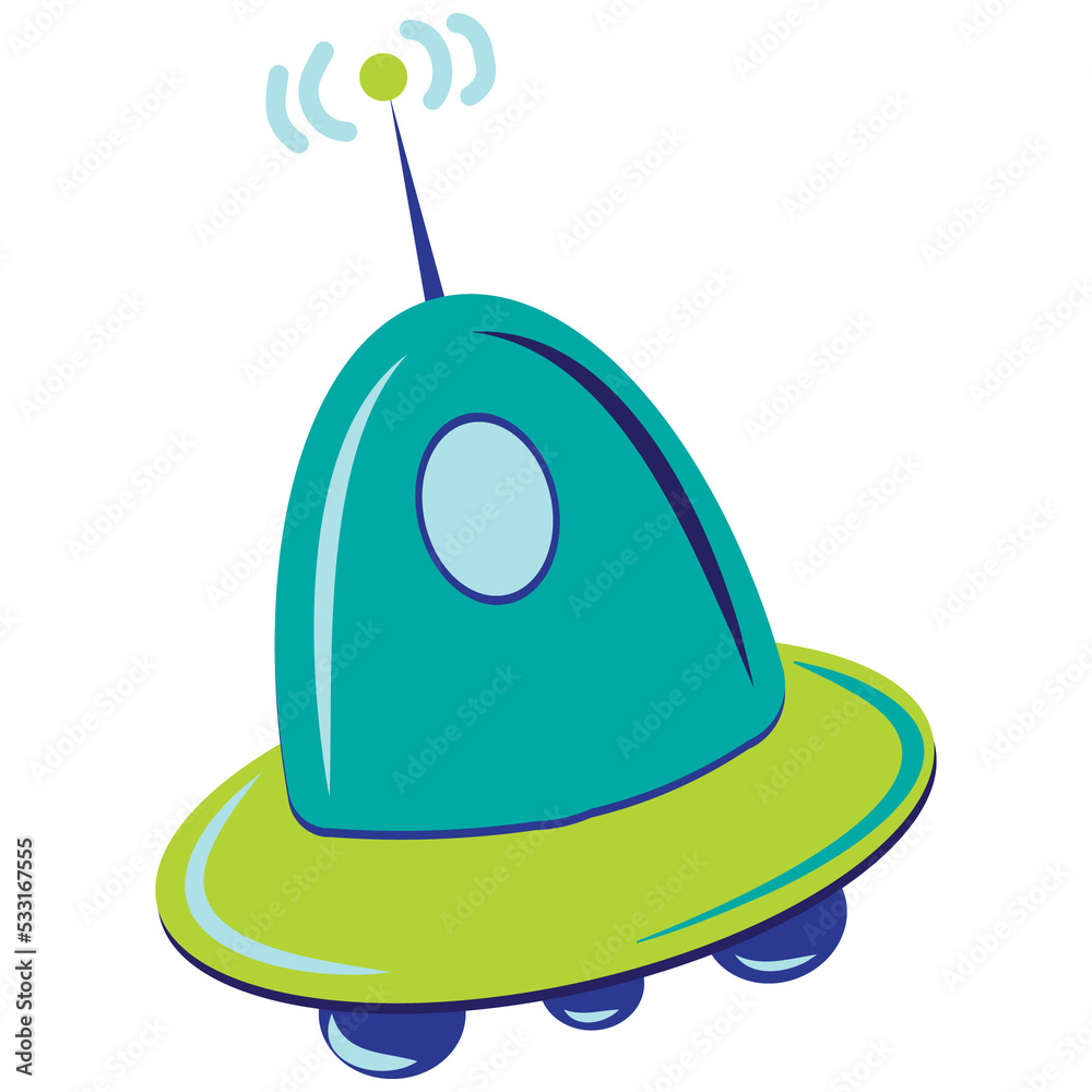 cartoon ufo illustration Stock Illustration | Adobe Stock