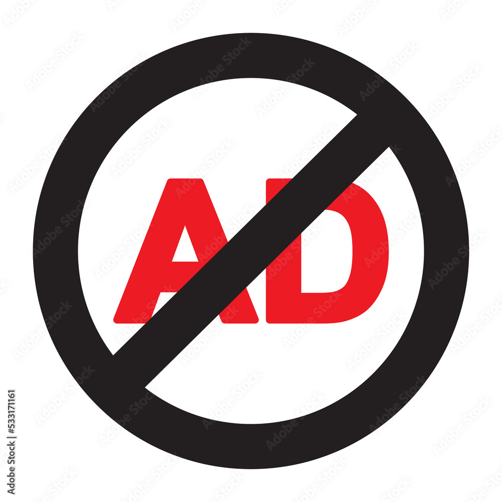 No ads for promotion icon. Ad blocker concept illustration Illustration ...