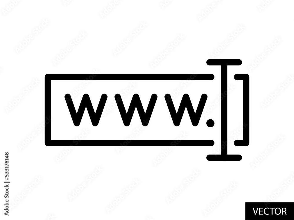 Enter URL, Type website name vector icon in line style design for ...
