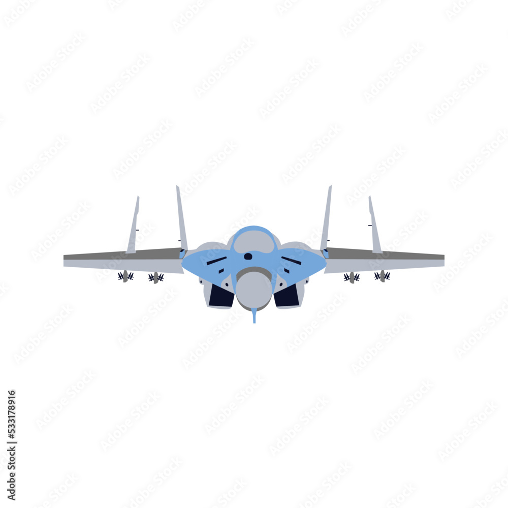 War Plane Fighter. Vector Illustration of Army Transport. Stock Vector ...