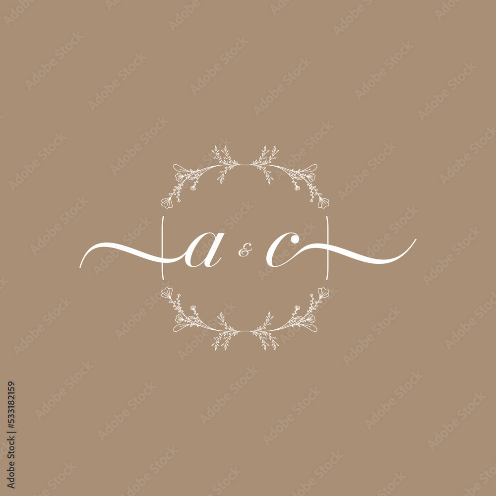 AC beauty monogram and elegant wedding logo design Stock Vector | Adobe ...