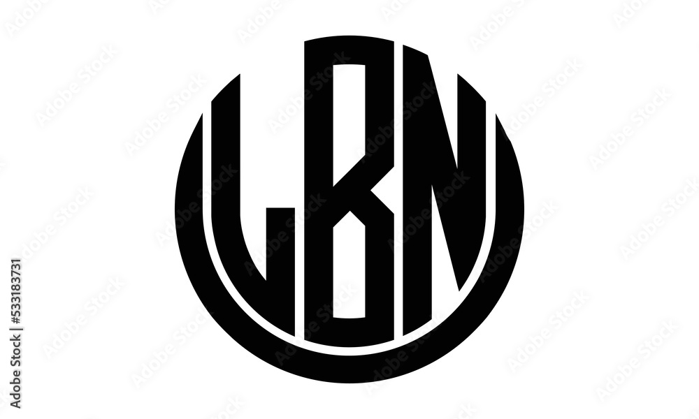 LBN shield in circle logo design vector template. lettermrk, wordmark ...