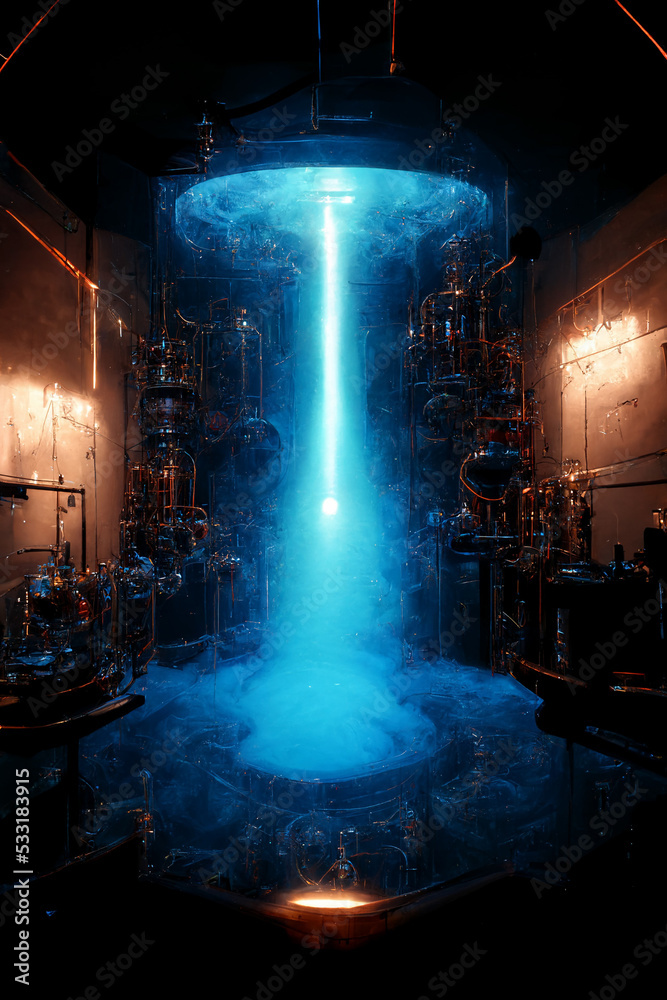 Concept art illustration of nuclear plant reactor Stock Illustration ...