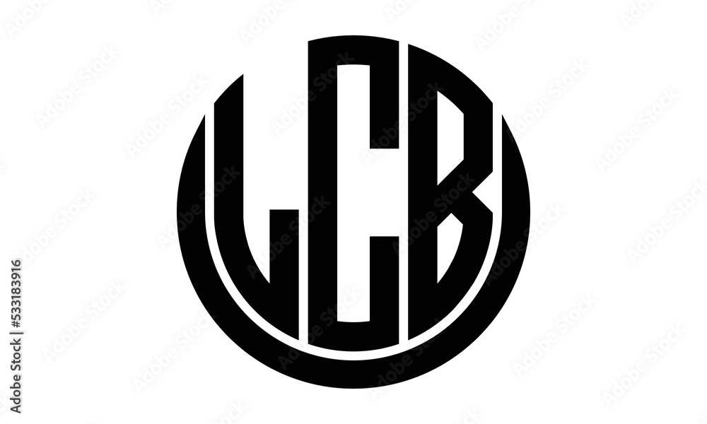 LCB shield in circle logo design vector template. lettermrk, wordmark ...