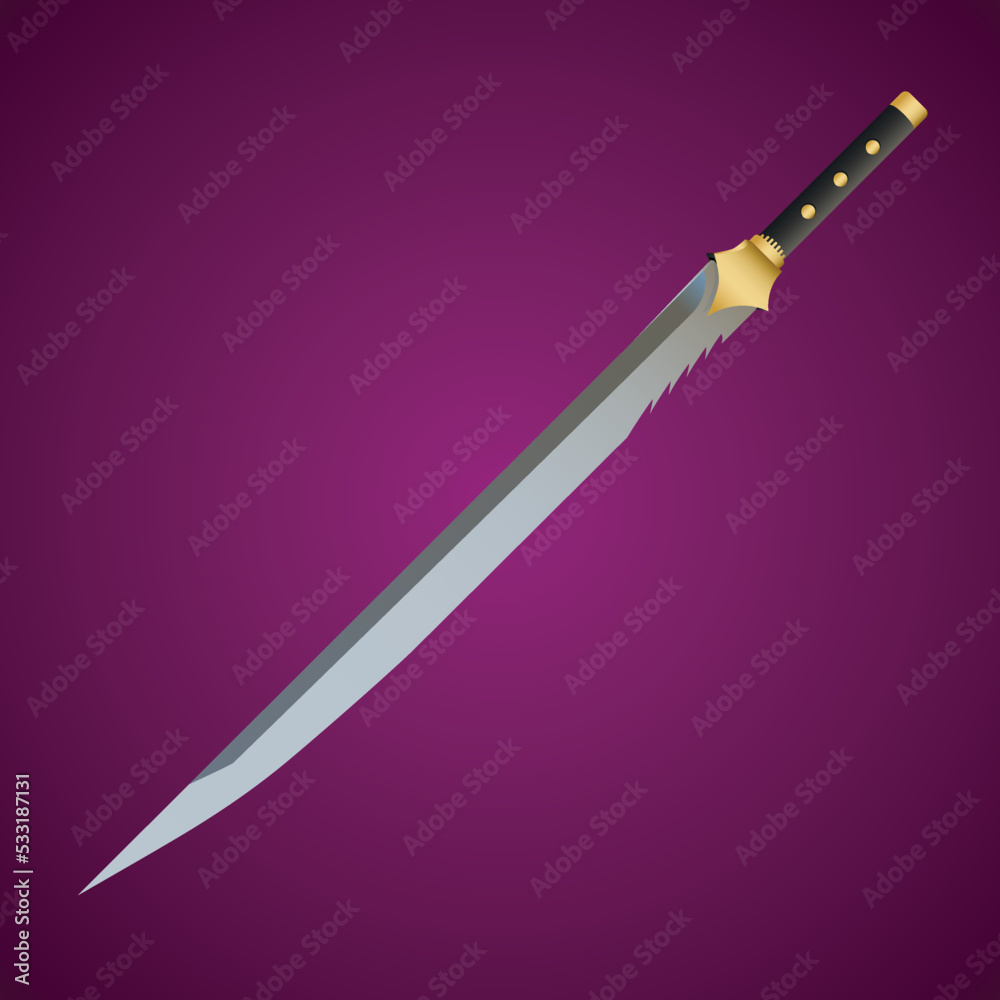 Metal Sword, straight swords, Asia sword, vector realistic sword ...