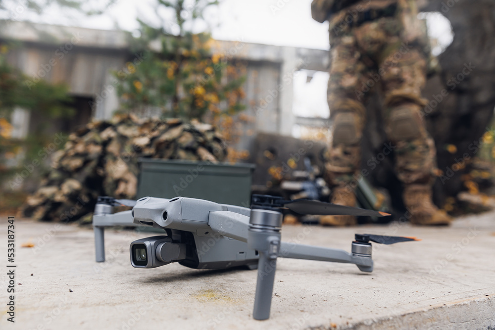 Soldier engineer launches unmanned vehicle for reconnaissance mission ...