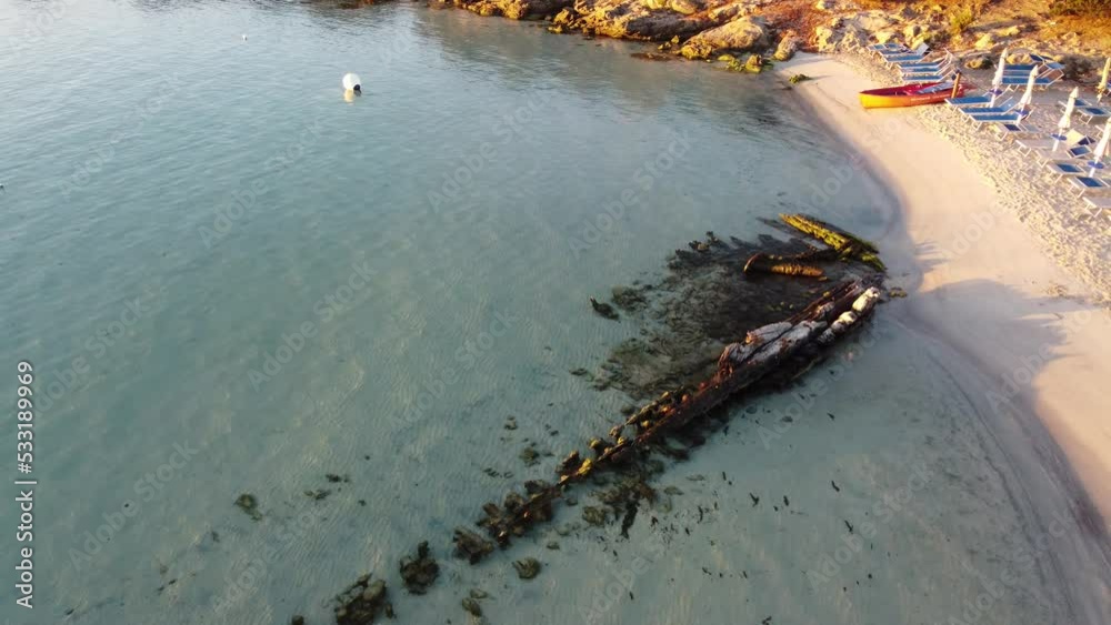 The shipwreck of the Caprera island seen with the drone - "Spiaggia del ...