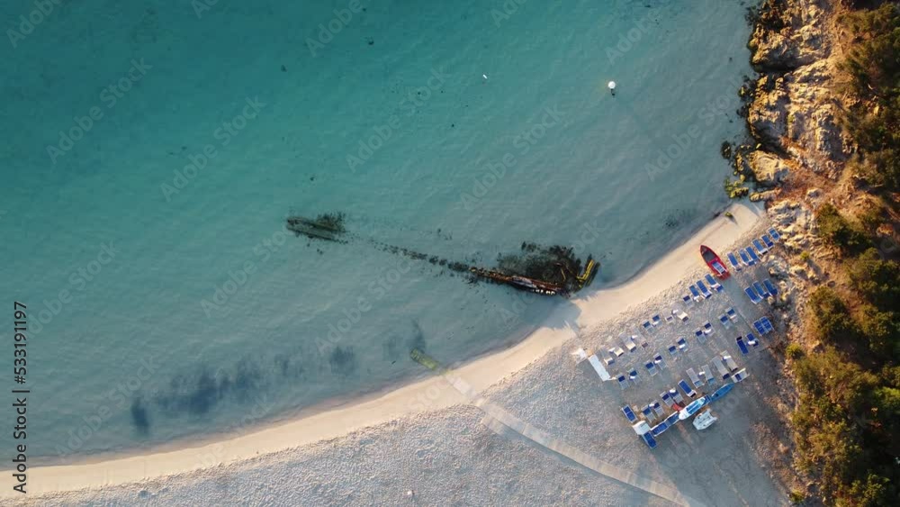 The shipwreck of the Caprera island seen with the drone - "Spiaggia del ...