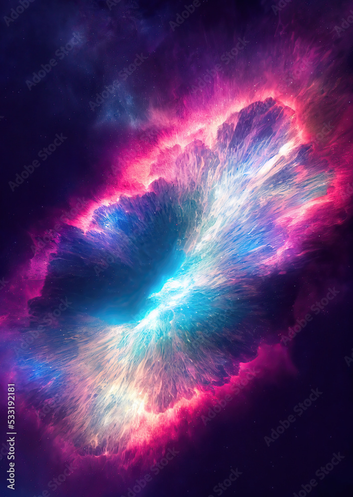 Pink Supernova In Space