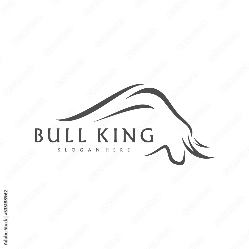 Bull logo vector illustration design, creative and simple design, can ...