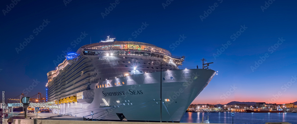 Malaga, Spain.Circa September 2022 . "Symphony of the seas" the biggest ...