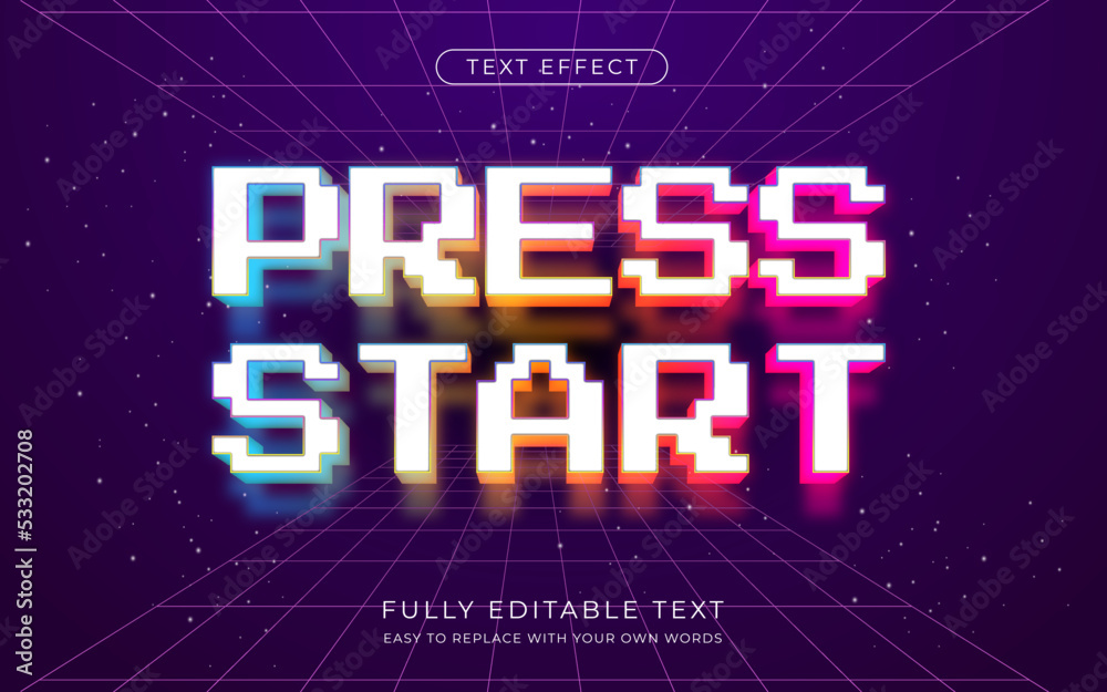 Arcade Gaming Text Effect Editable font style Stock Vector | Adobe Stock