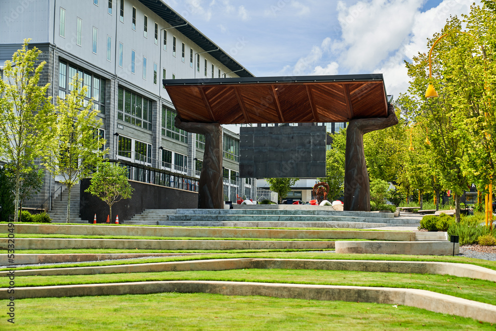 General view of Outdoor Movie theater in Town at Trilith Studios, in ...