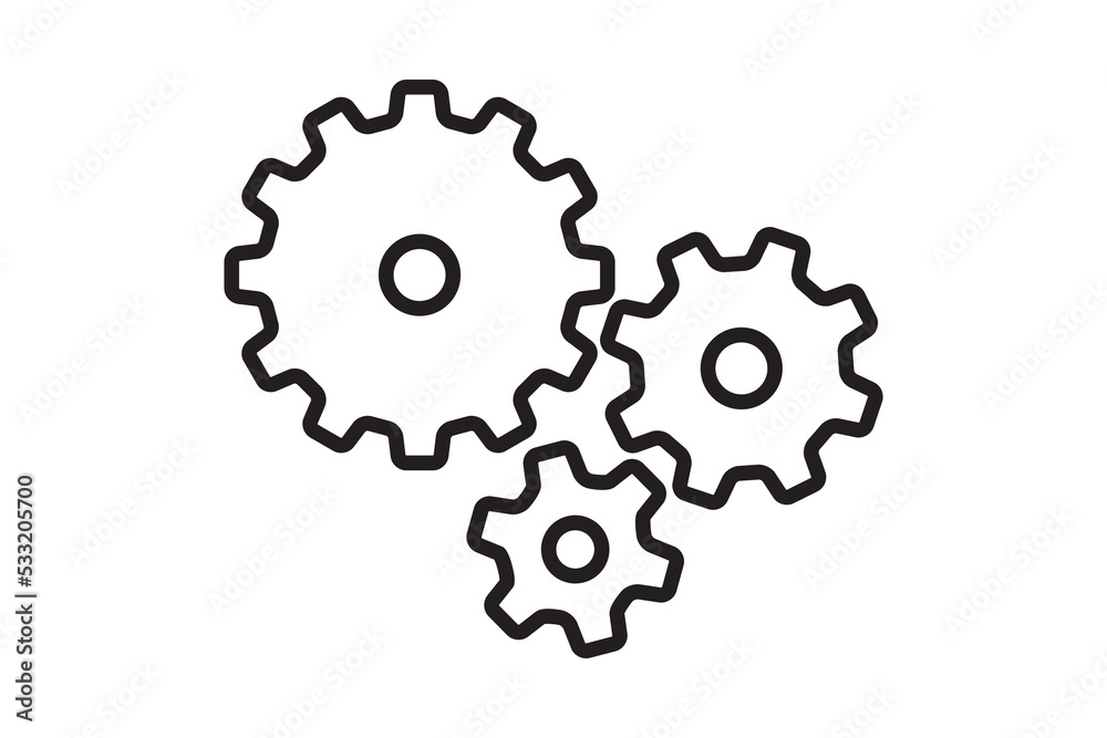 Setting icon vector with work cog gear element. Cogweel mechanism ...