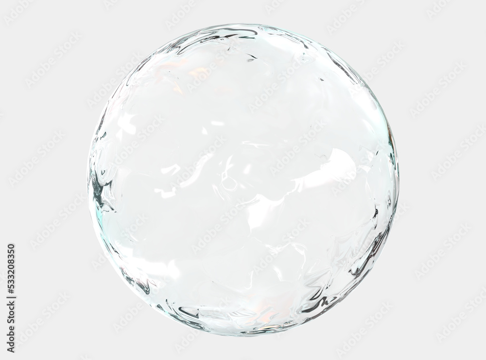 Ice ball isolated on white background with clipping path. Abstract ...