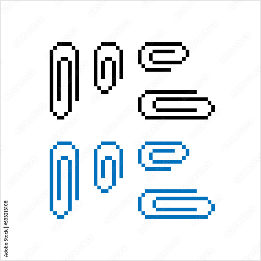 Paper Clip Pixel Art M_2209001 Stock Vector | Adobe Stock