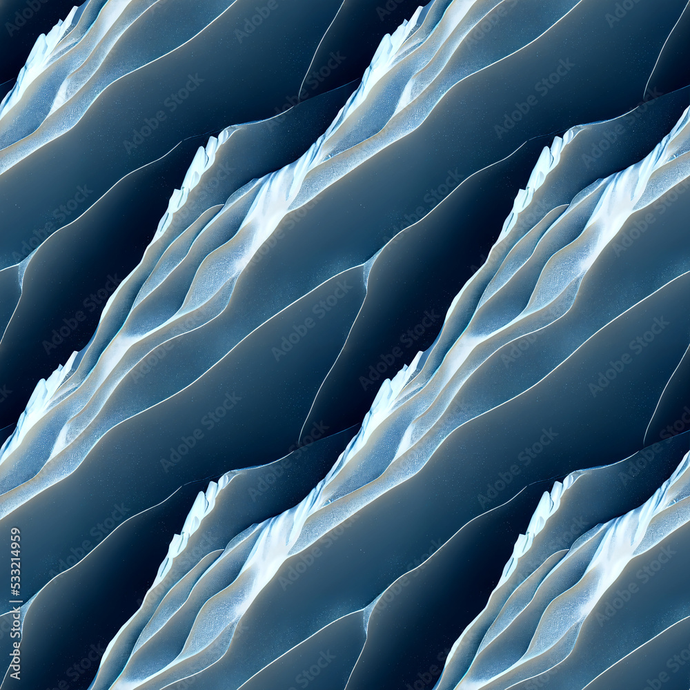 Seamless pattern. The wavy surface of an icy snow crust. Winter ...