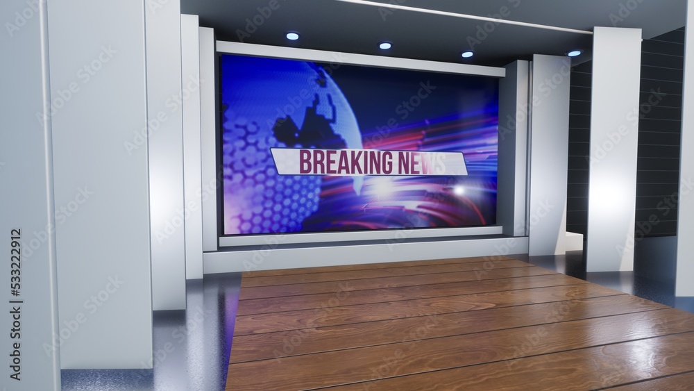 3D Virtual TV Studio News, Backdrop For TV Shows .TV On Wall.3D Virtual ...