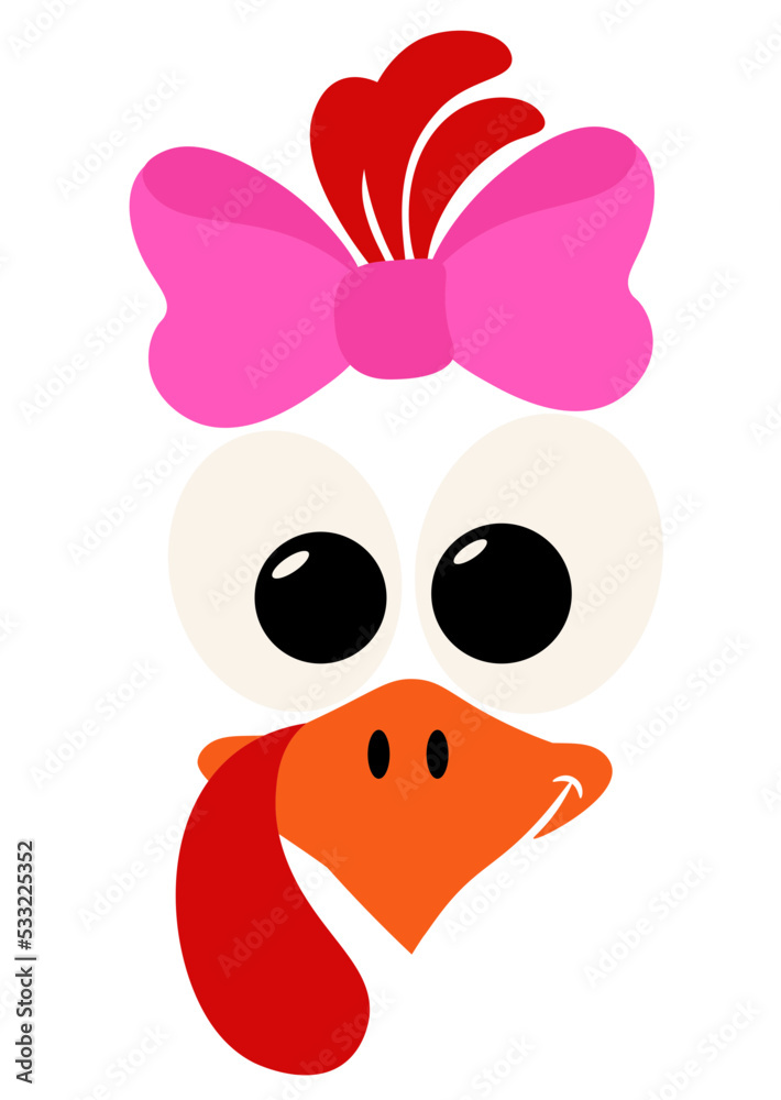 Thanksgiving Turkey face svg clip art. Isolated transparent background ...