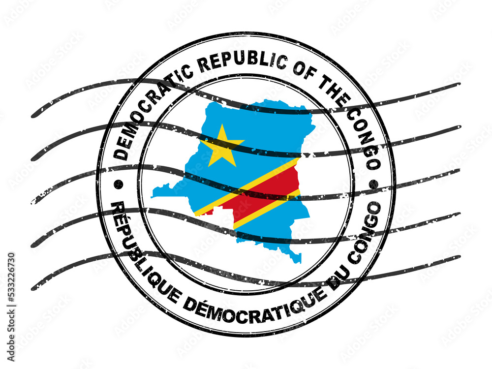 Map of Democratic Republic Congo, Postal Passport Stamp, Travel Stamp ... Map of Democratic Republic Congo, Postal Passport Stamp, Travel Stamp ...