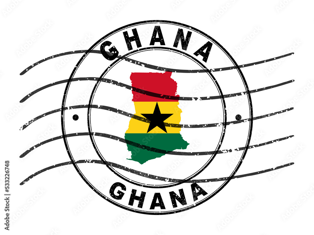 Map of Ghana, Postal Passport Stamp, Travel Stamp Stock Illustration ...